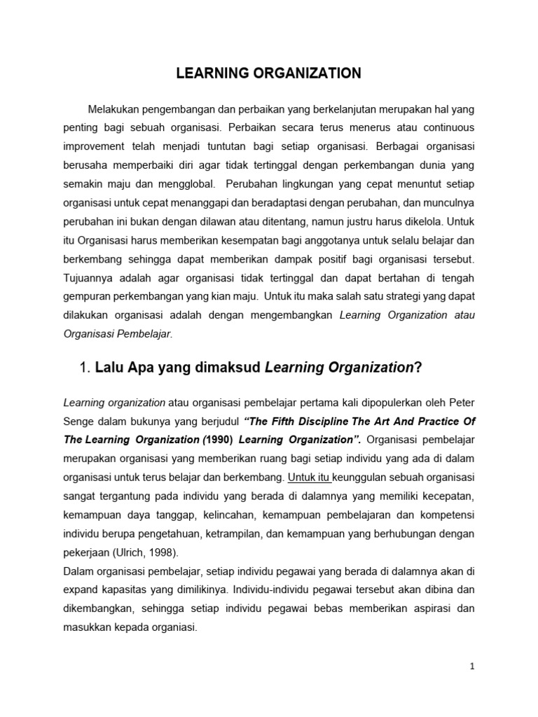 Resume Learning Organization | PDF