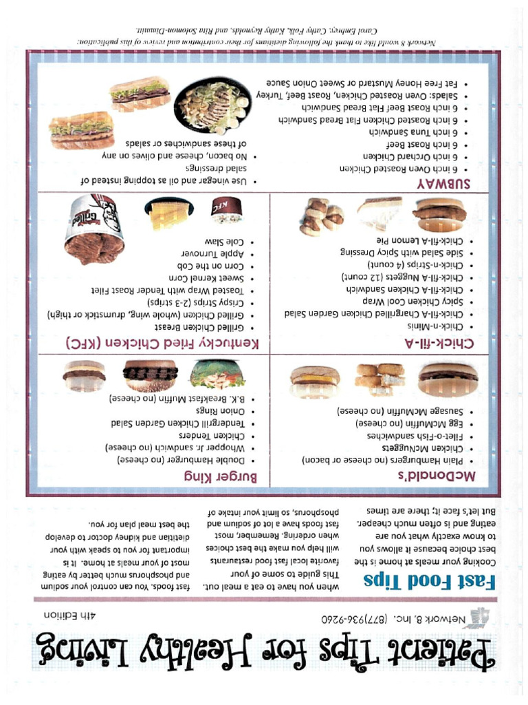 Fast Food Handouts | PDF