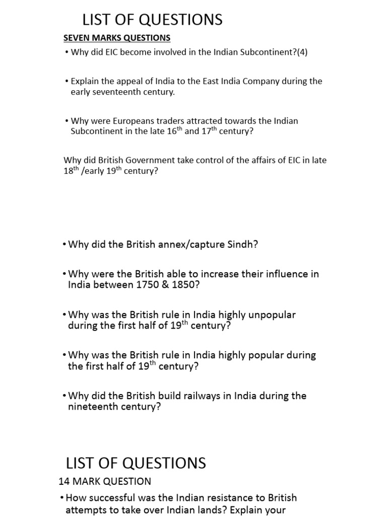 EIC - Question Bank | PDF