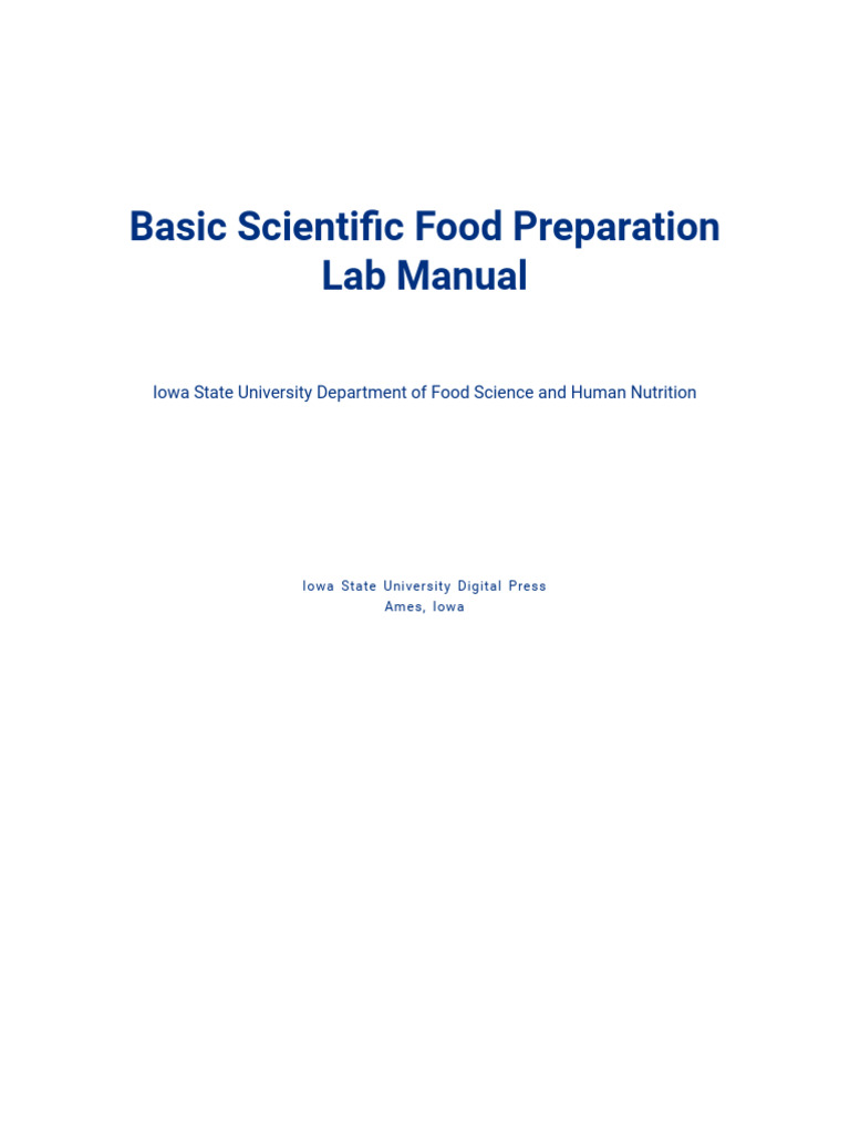 Basic Scientific Food Preparation Lab Manual 1718716810. - Print | PDF ...