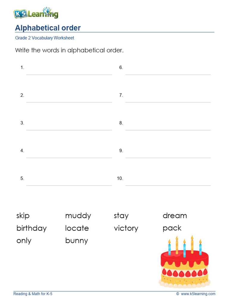 2nd Grade Alphabetical Order List 2 | PDF
