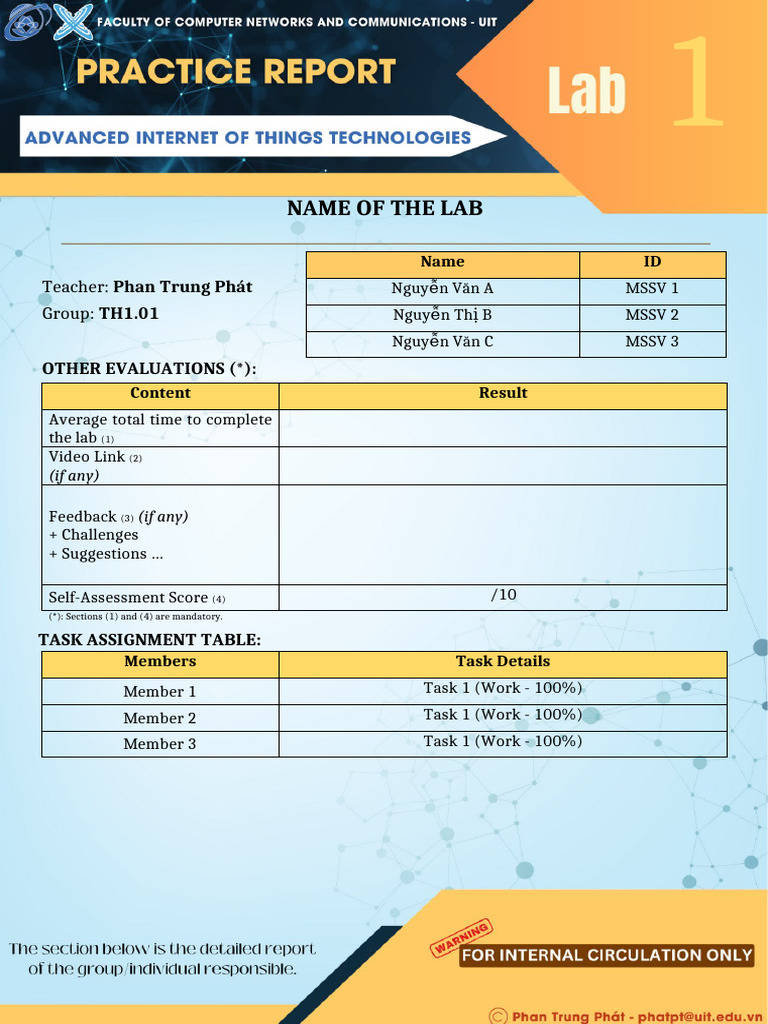 Advanced IoT Lab Report Guidelines | PDF