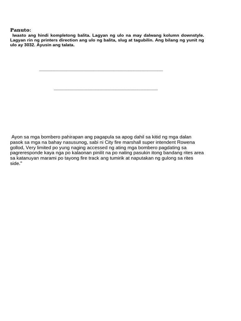 E2 (Headline Writing) | PDF