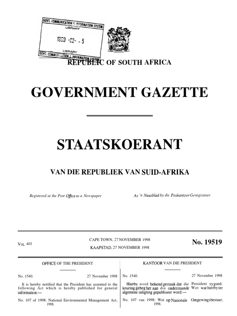 Government: Gazette | PDF | Committee | Environmental Resource Management