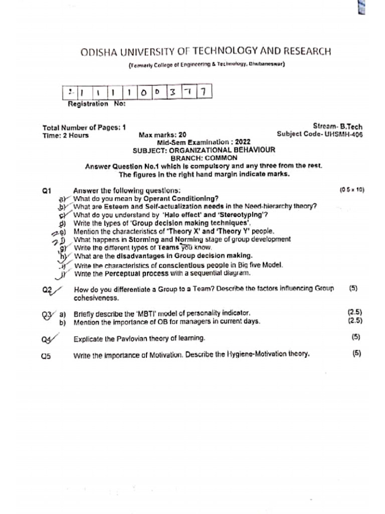 OB Mid sem Paper II | PDF