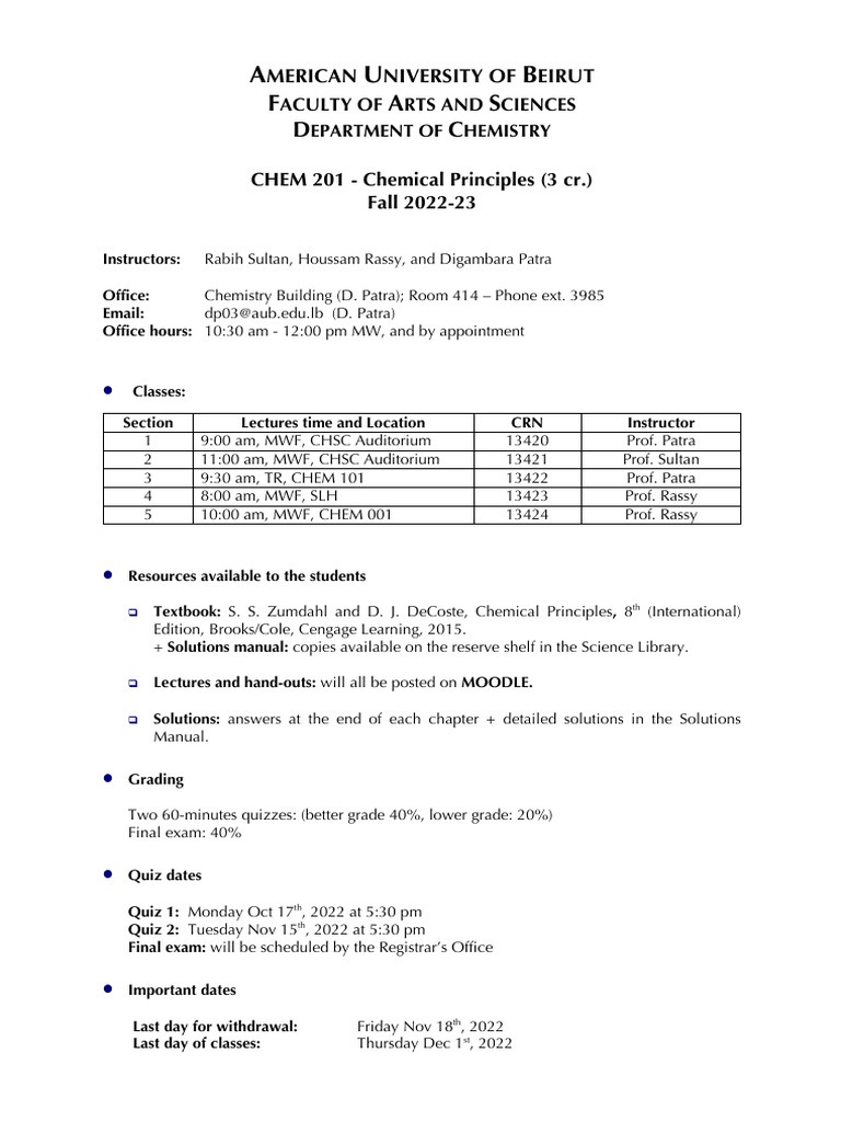 CHEM 201: Chemical Principles Course Guide | PDF | Chemical Bond ...