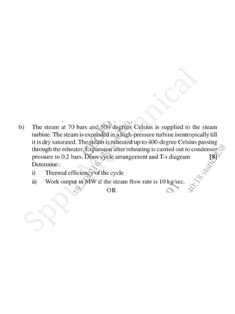 Energy Engineering Unit 1 Numerical PYQS Solution PDF | PDF | Steam | Steam Power