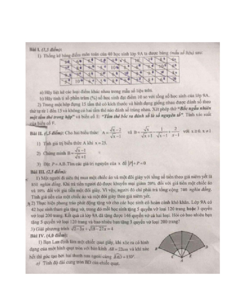 đề thi toán 9 | PDF