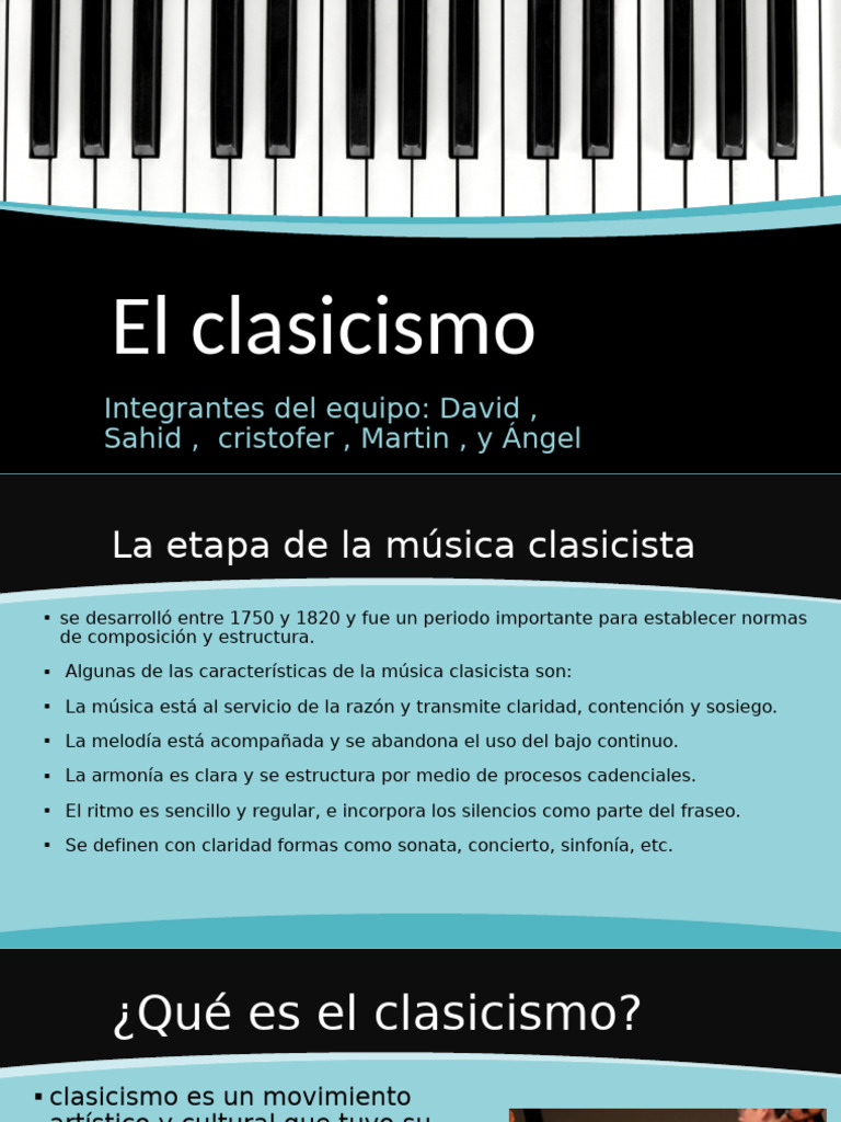El Clasicismo: Música y Arte (1750-1820) | PDF | Periodo Clásico ...