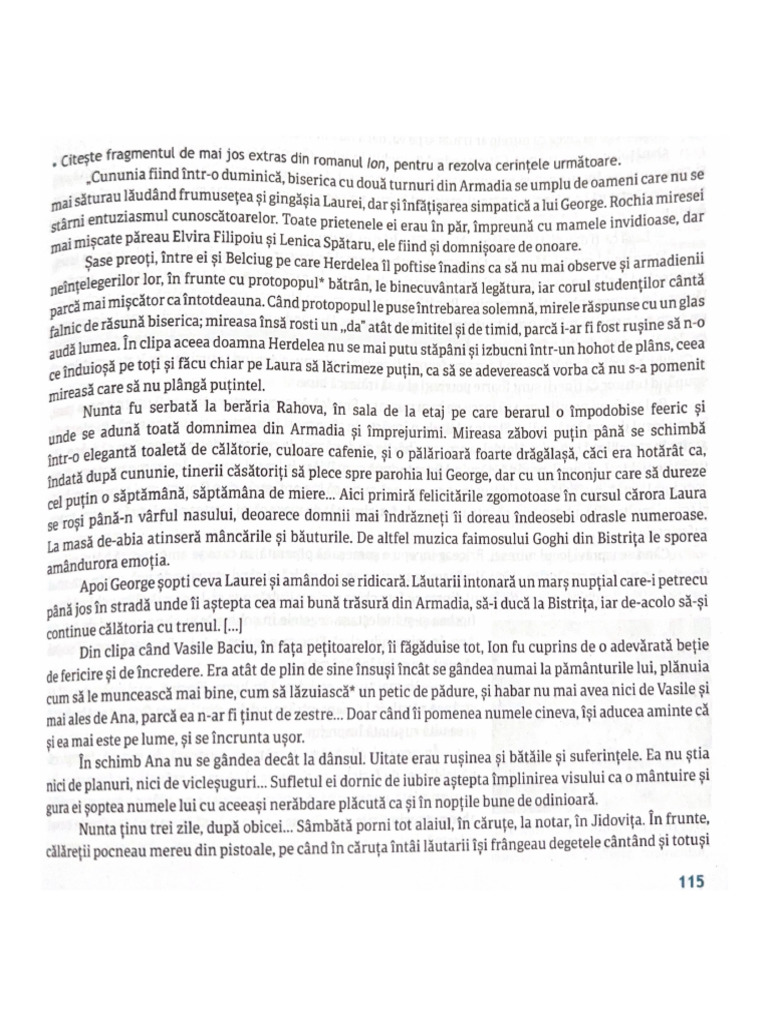 Episodul Nunta" Romanul Ion | PDF