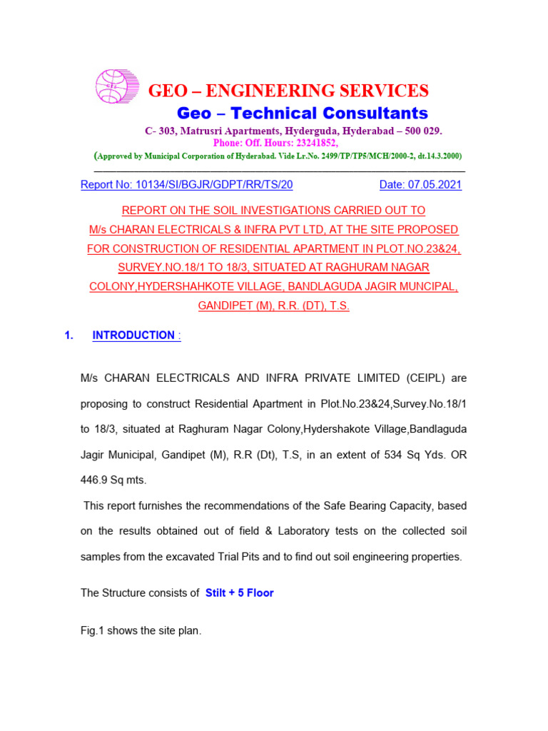 Soil Test Report Plot 23&24 | PDF | Silt | Soil