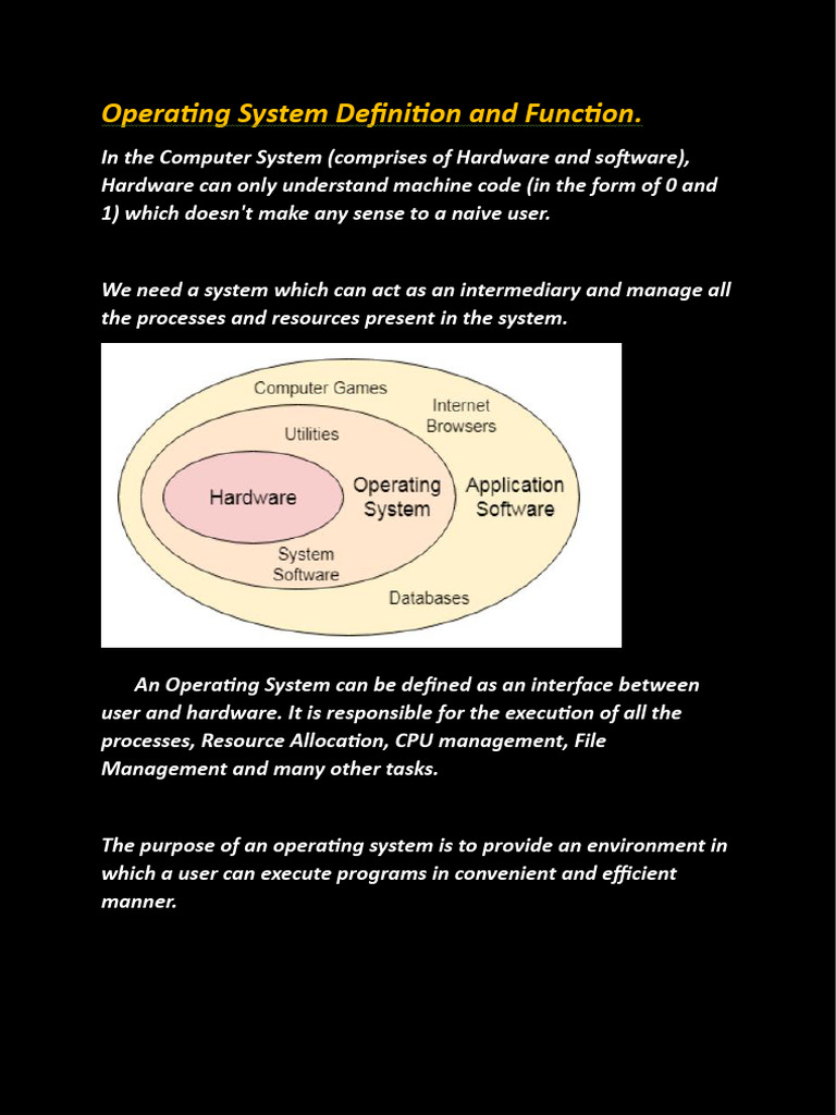 Operating System Definition and Function | PDF