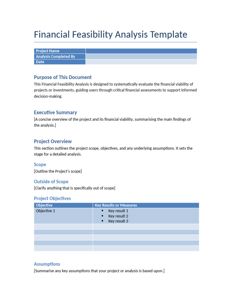 Financial Feasibility Analysis Template | PDF | Demand | Pricing