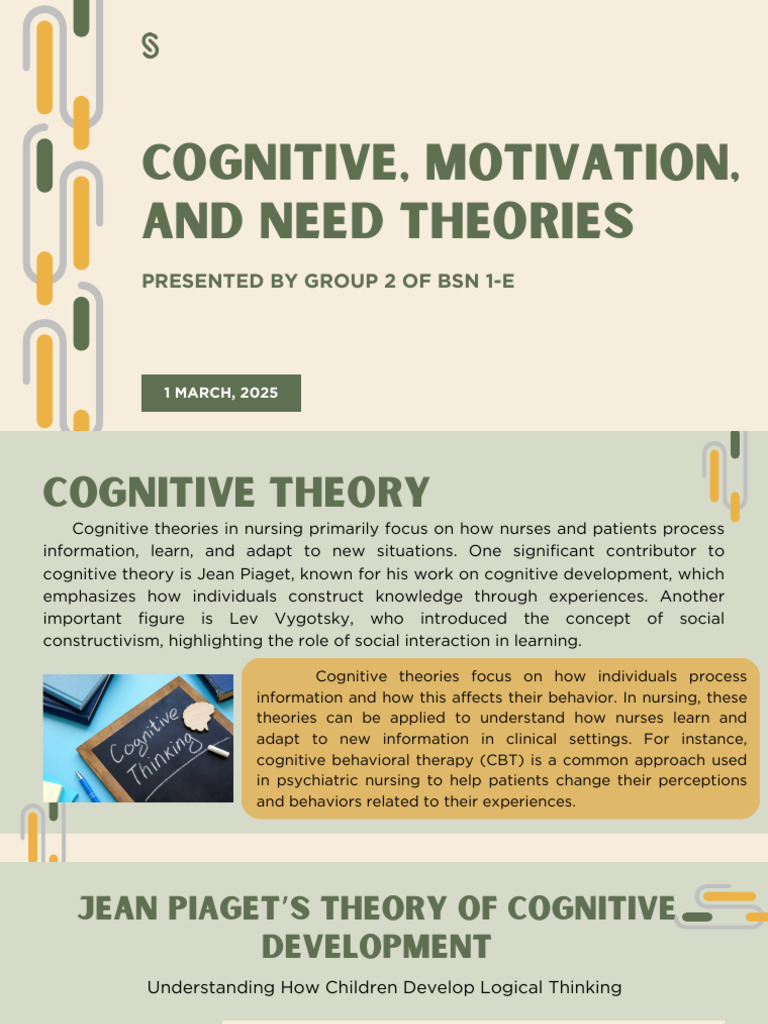 Group 2, Cognitive, Motivation & Need Theories | PDF | Motivational ...
