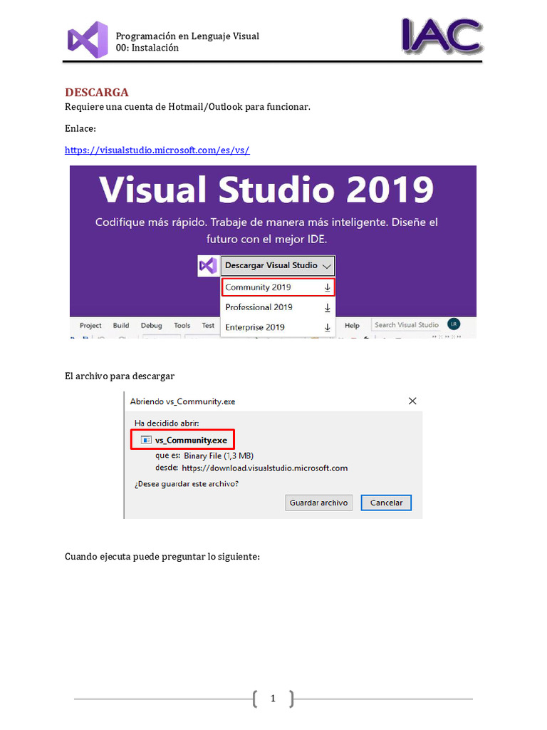 00 - Instalación Visual Studio | PDF