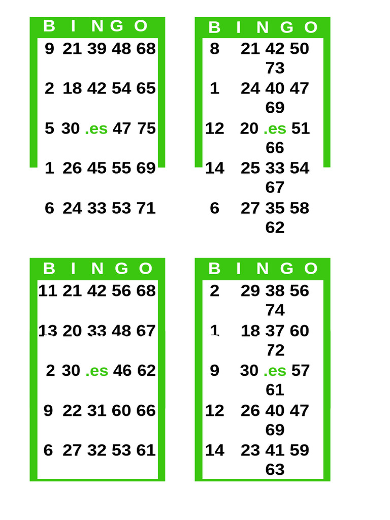 Números y combinaciones de bingo | PDF