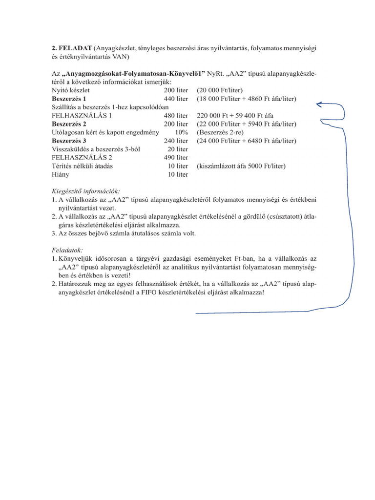 Vásárolt Készletek - 2. Feladat | PDF