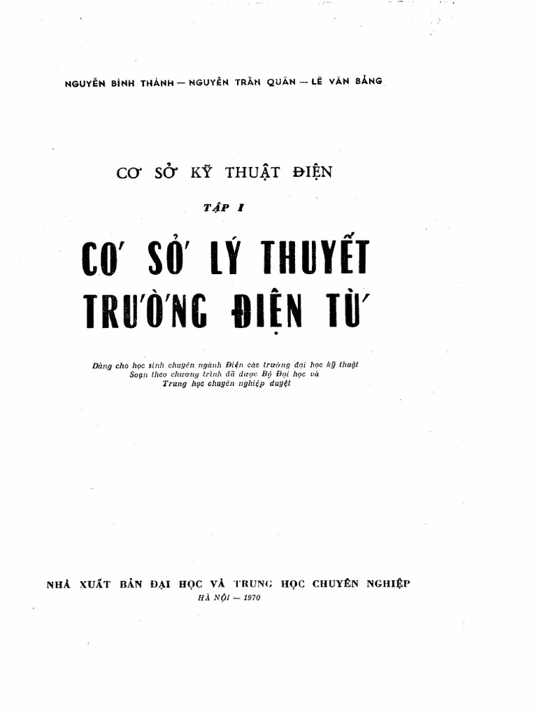NguyenBinhThanh Co So Ly Thuyet Truong Dien Tu | PDF