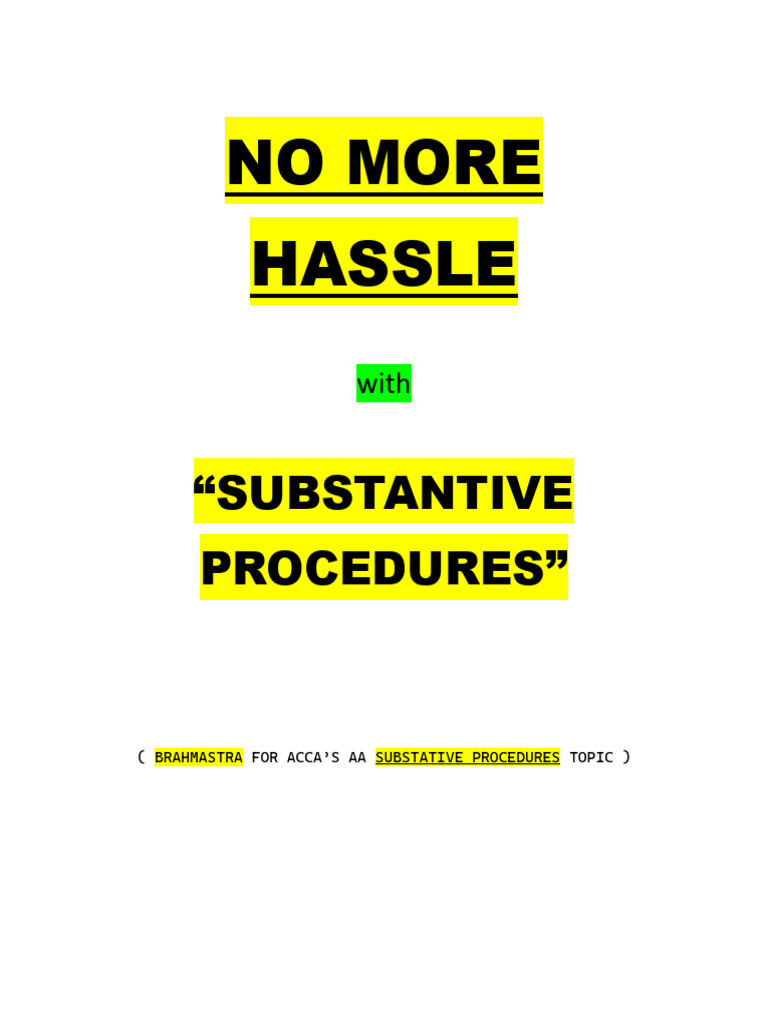 Substantive Procedures in Auditing Guide | PDF | Inventory | Accounts ...