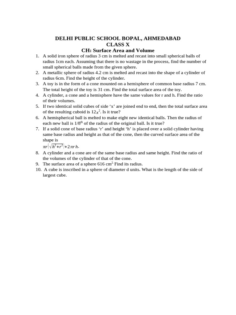 Chap 12 SA and Volume | PDF