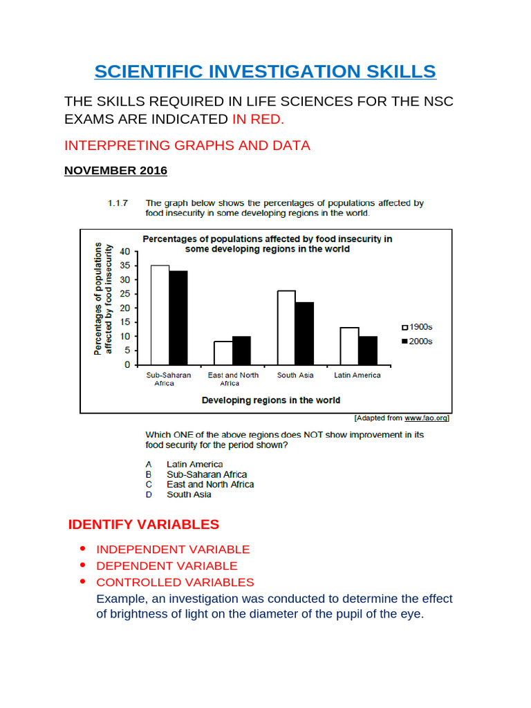 Lesson 2 Notes and Excercises Scientific Investigation Skills | PDF