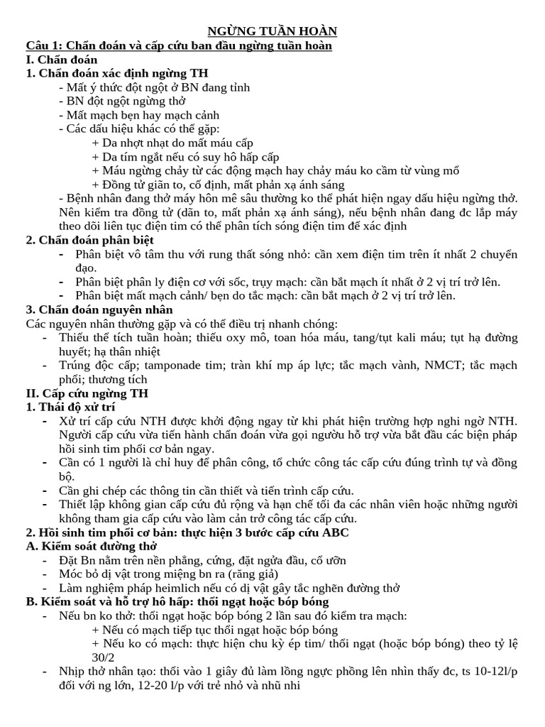 ĐỀ cương HSCC | PDF