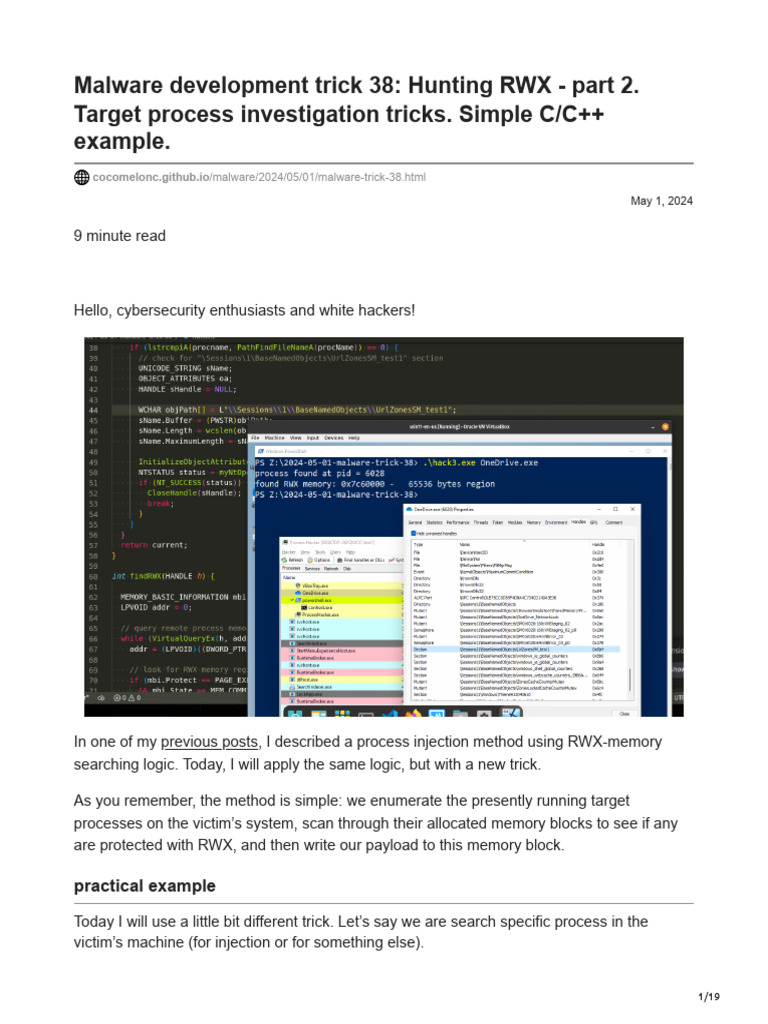 2024-05-01 - Malware Development Trick 38 Hunting RWX - Part 2 Target ...