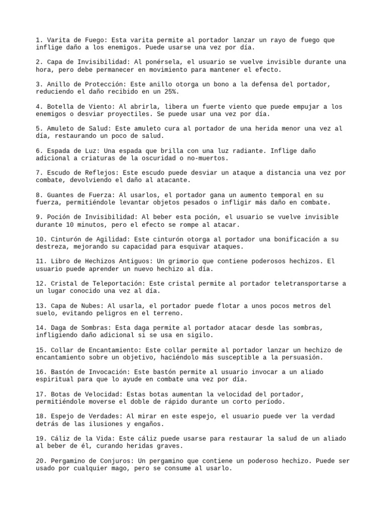 Objetos Magicos CGPT | PDF