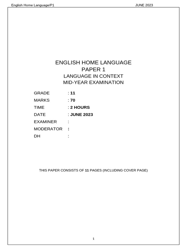 Grade 11 English Paper 1 June 2023 | PDF | Renewable Energy | Energy ...