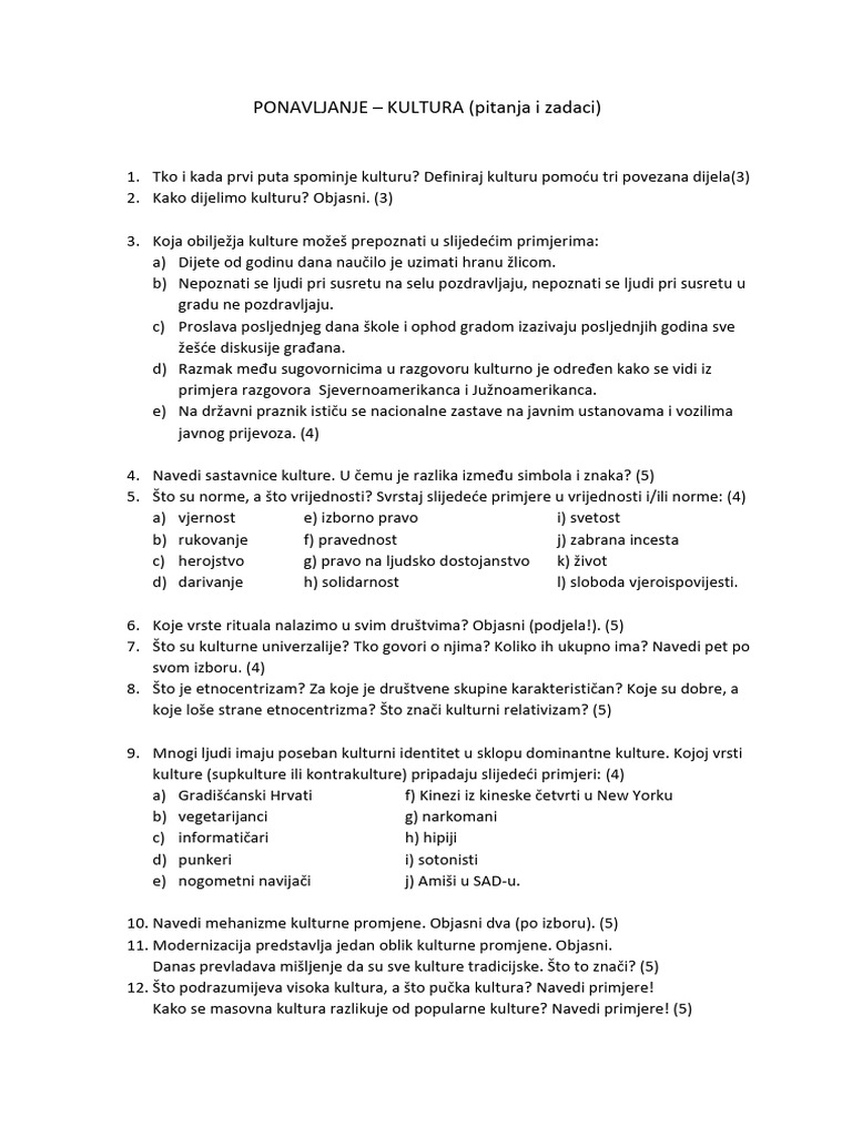Ponavljanje - Kultura | PDF