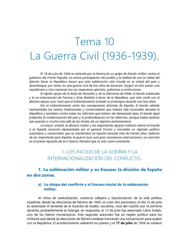 Orígenes y Desarrollo de la Guerra Civil Española | PDF | Francisco ...