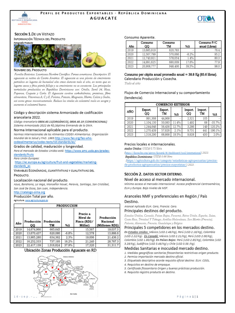 Aguacate Morado Dominicano: Exportación y Mercado | PDF | Aguacate