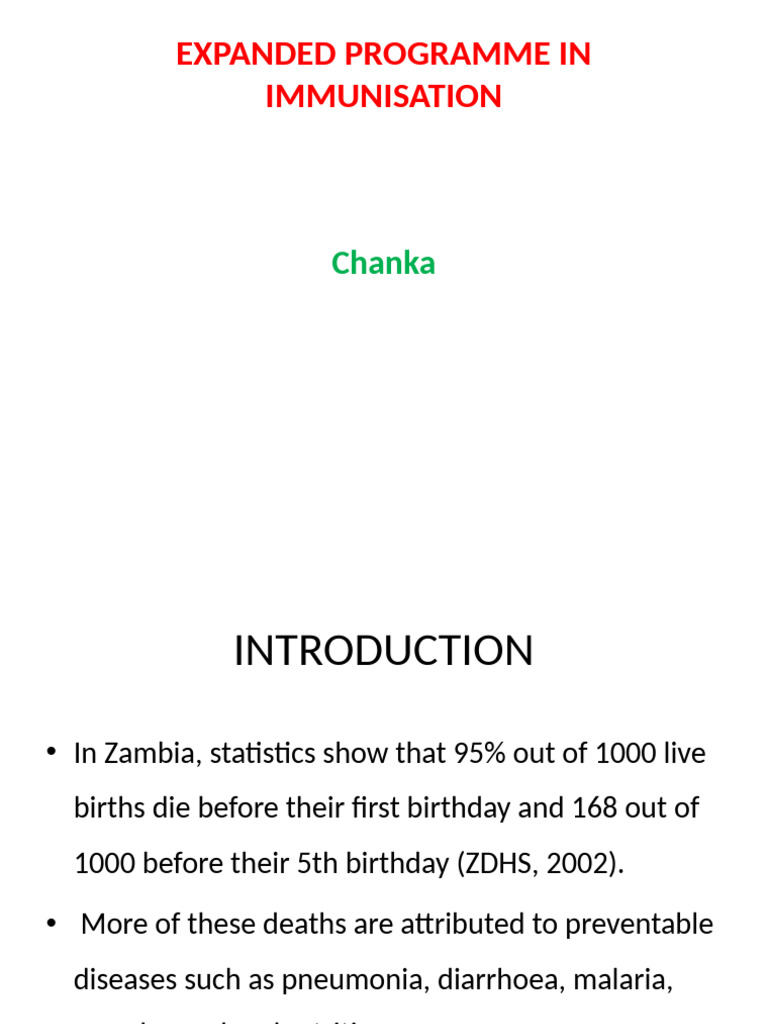 EXPANDED PROGRAMME IN IMMUNISATION (1) | PDF | Immune System | Adaptive ...