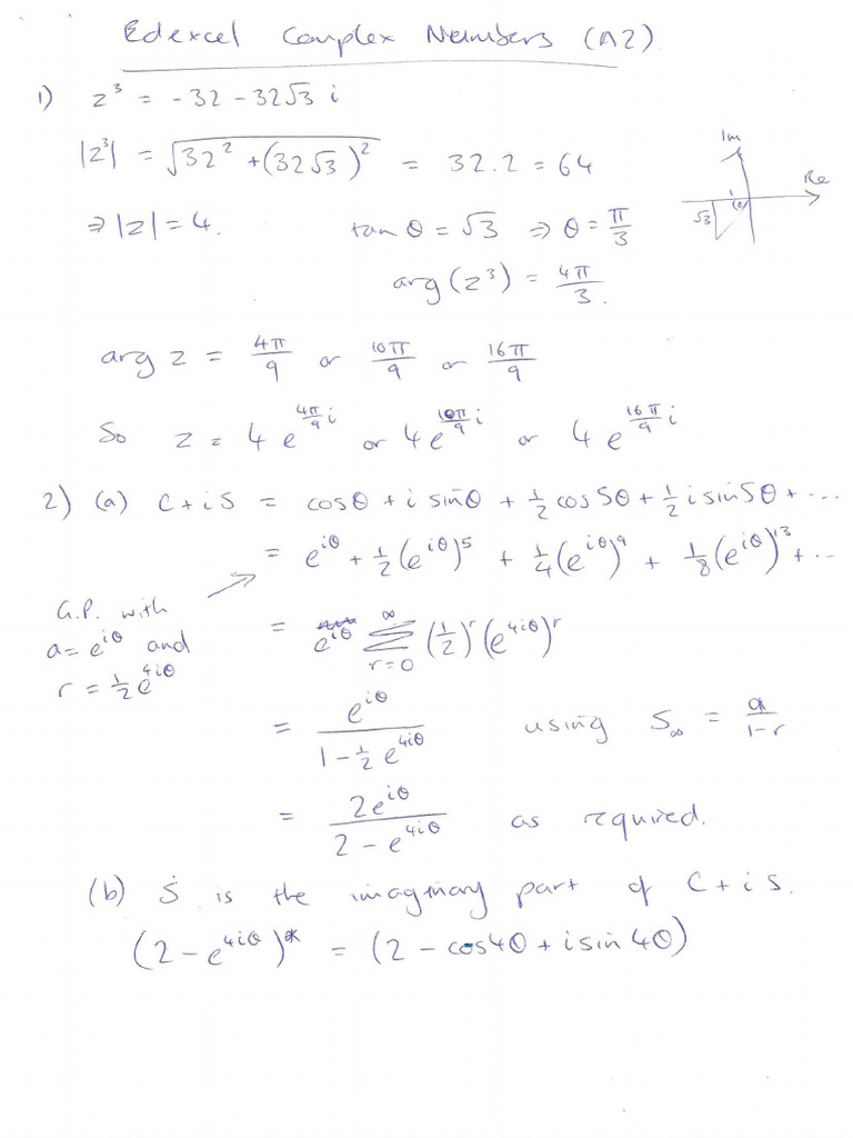 Worked Sol To Edexcel Complex Numbers Qs (A2) | PDF