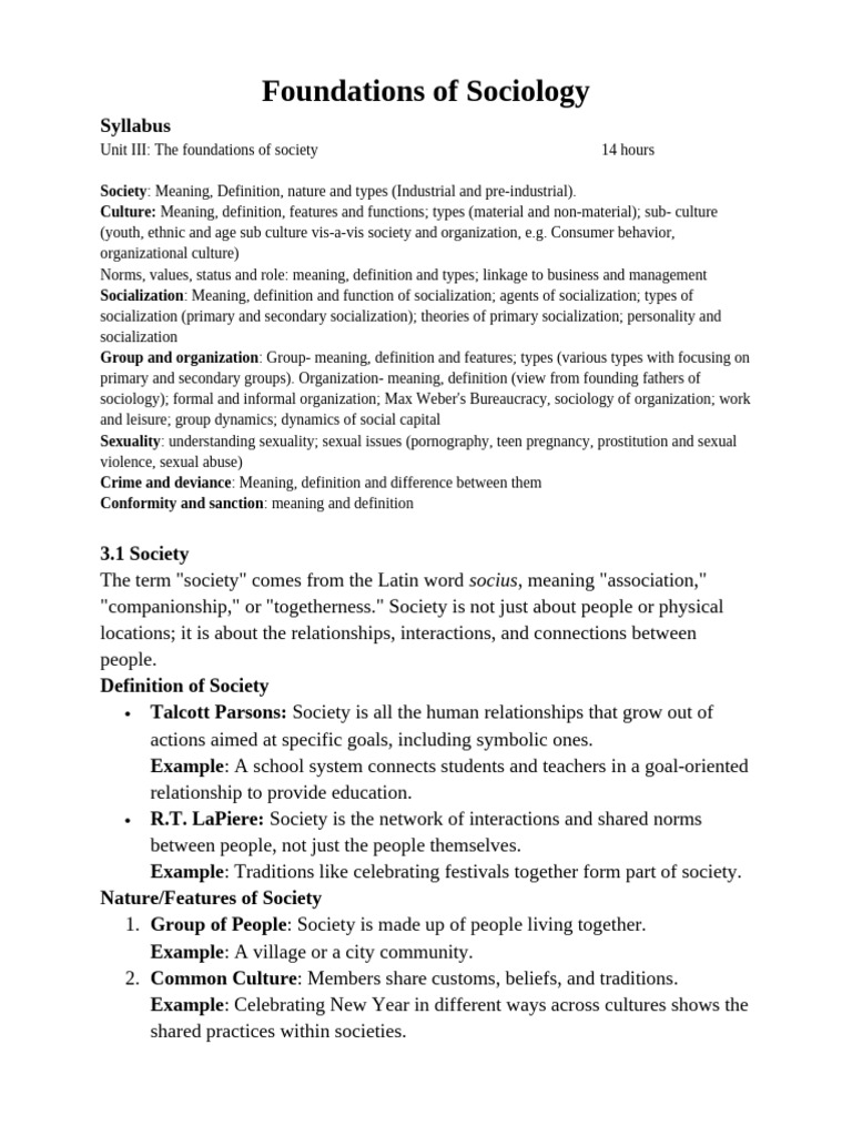 Unit 3. The Foundations of Society | PDF | Organizational Culture | Society