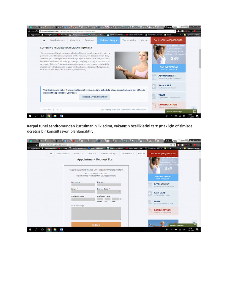 Tıbbi Durumlar Kısmının Altından Randevu Kısmı | PDF