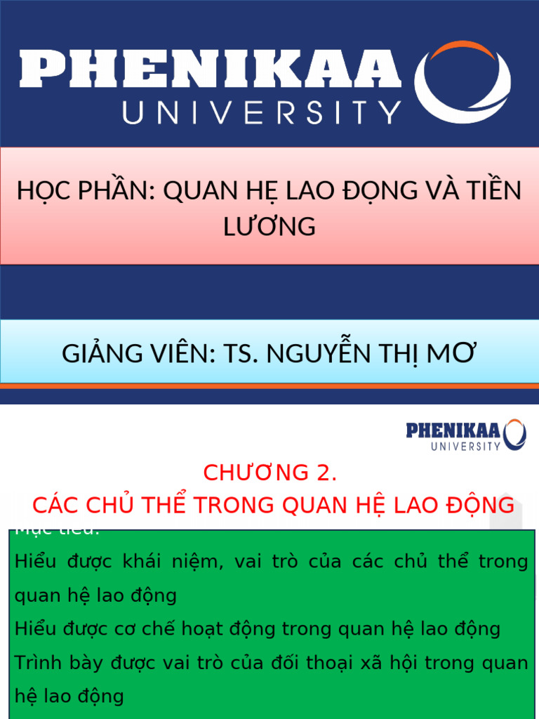 Chương 2 Quan Hệ Lao Động Và Tiền Lương GV | PDF