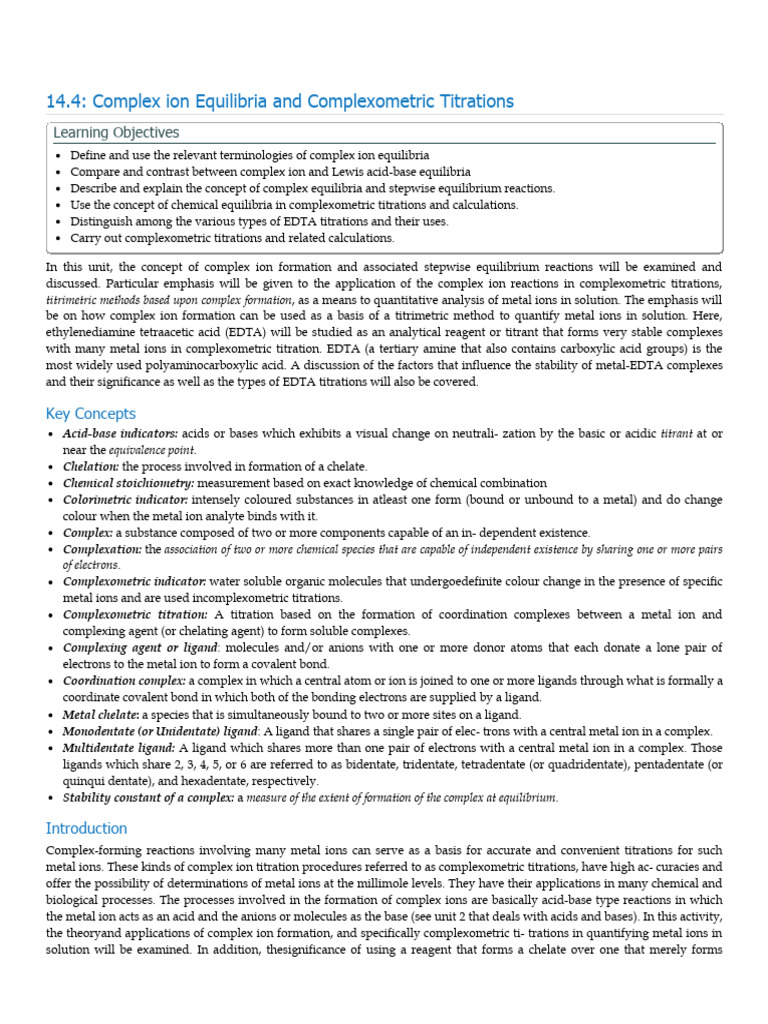 Complex Ion Equilibria and Complexometric Titrations - Chemistry ...
