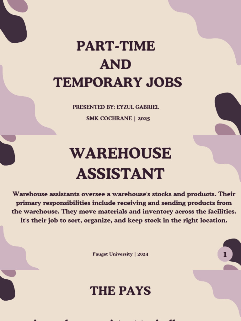 Warehouse Assistant Job Overview | PDF