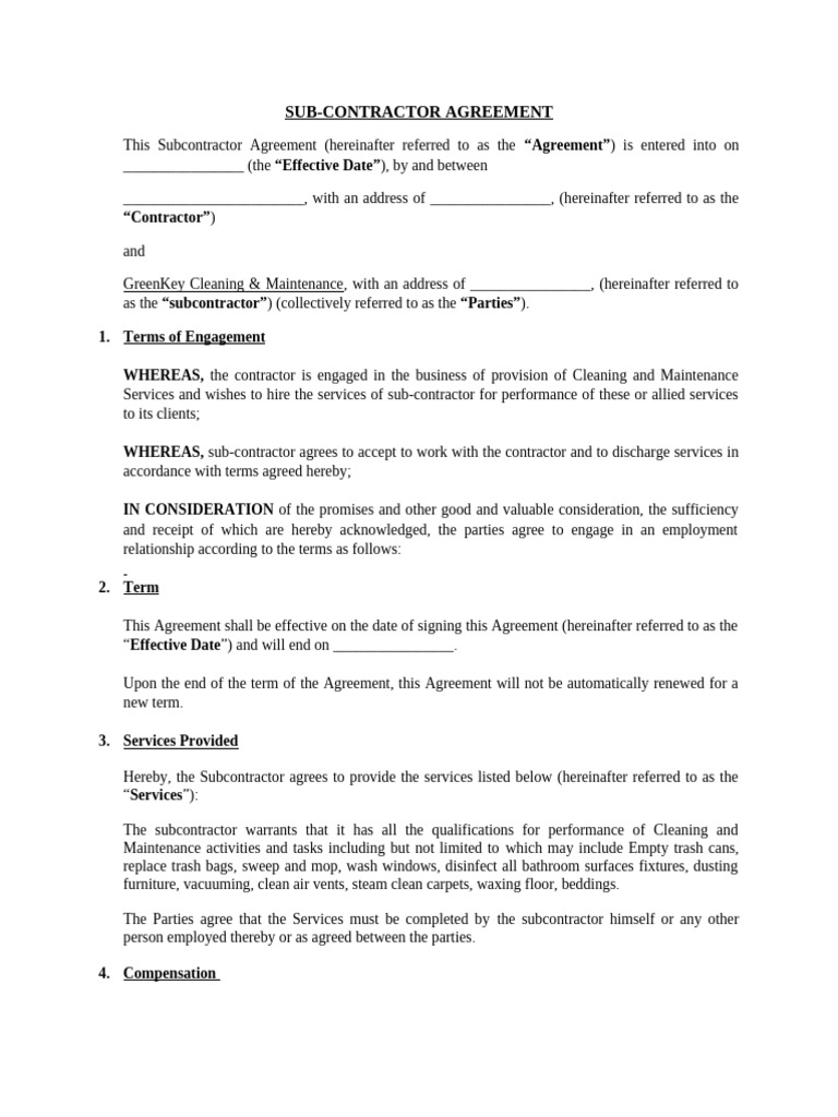 Salon Sub-Contractor Agreement | PDF | Liability Insurance | Indemnity