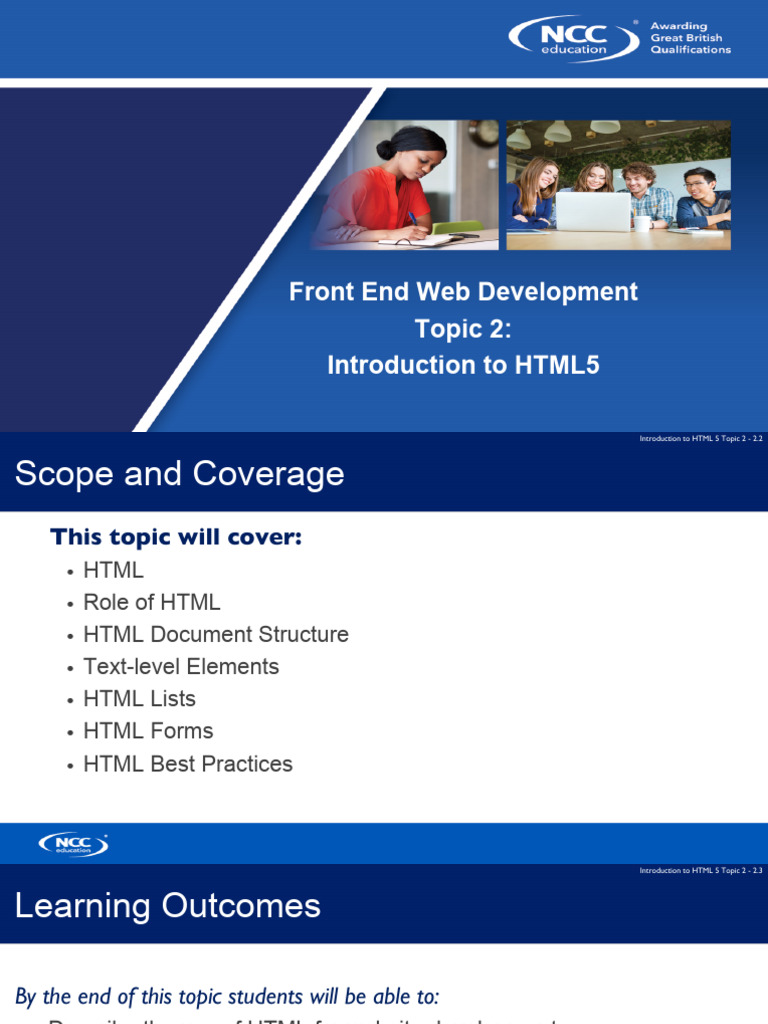 FEWD Topic 2 - Introduction To HTML 5 | PDF | Html | World Wide Web