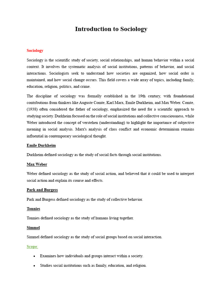 Introduction To Sociology - Chapter 1-Merge | PDF | Sociology | Cost Of ...