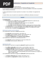 Modalisateurs Fiche D'exercices | PDF | Phrase | Adverbe