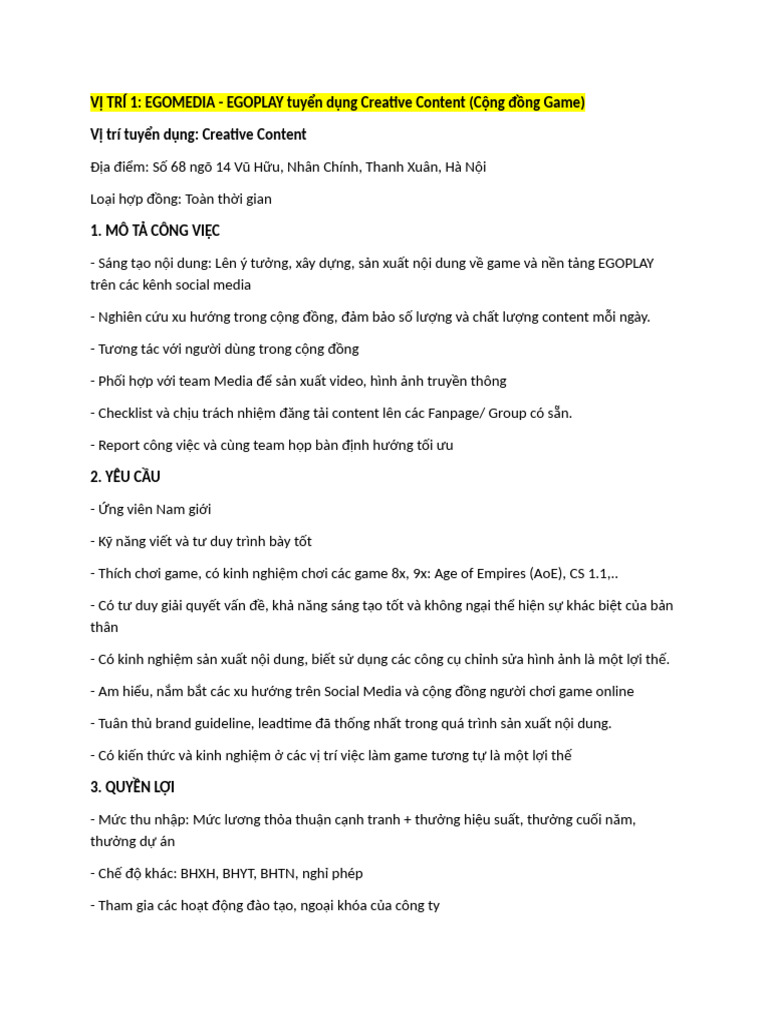 Job Ego | PDF