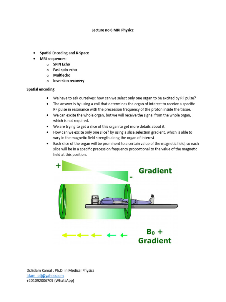 Lecture no 6 MRI Physics | PDF | Imaging | Magnetism