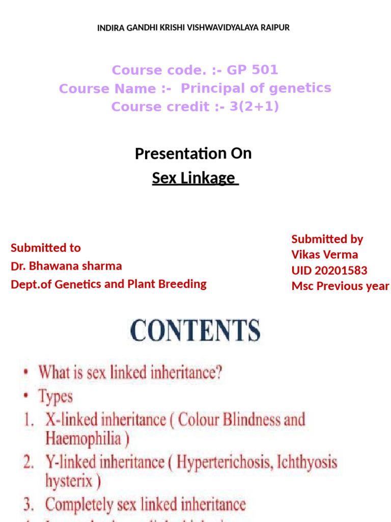 Sex Linkage By Vikas Verma Pdf