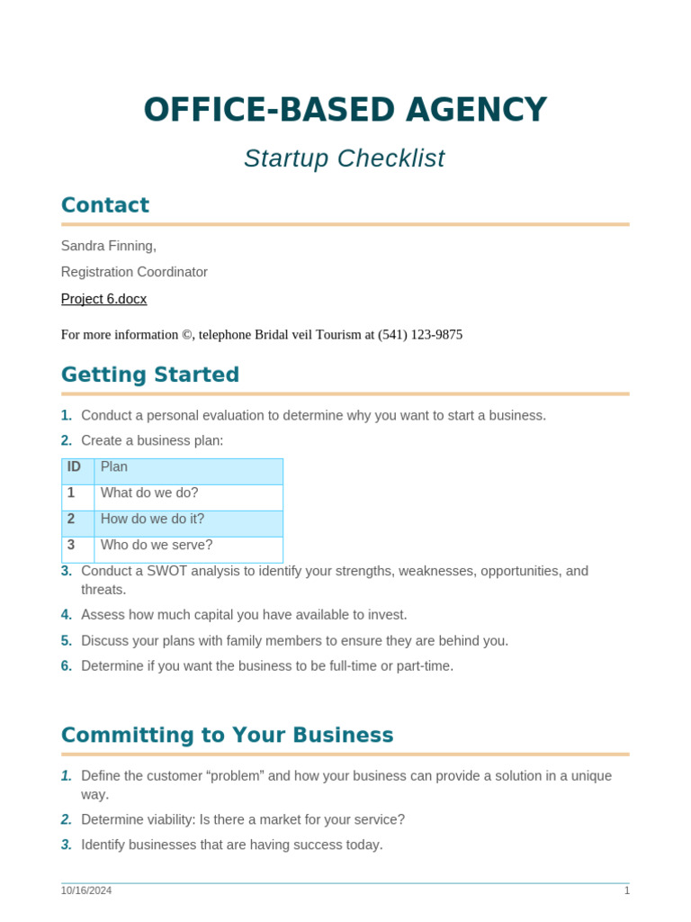 Startup Agency Checklist Guide | PDF