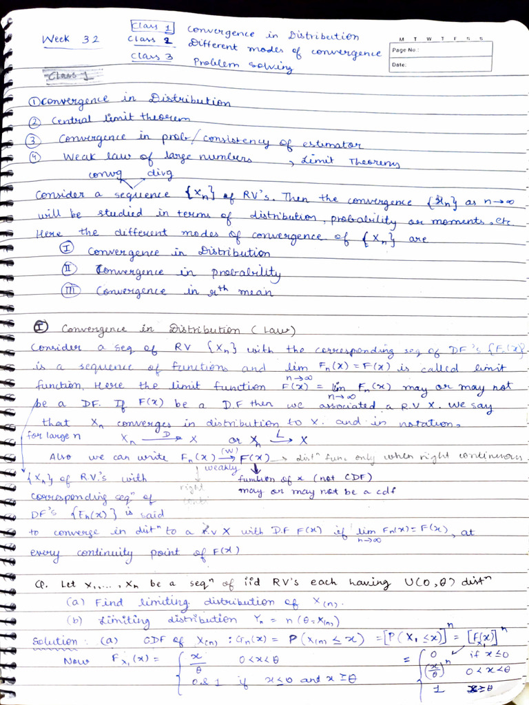 Convergence in Distribution | PDF