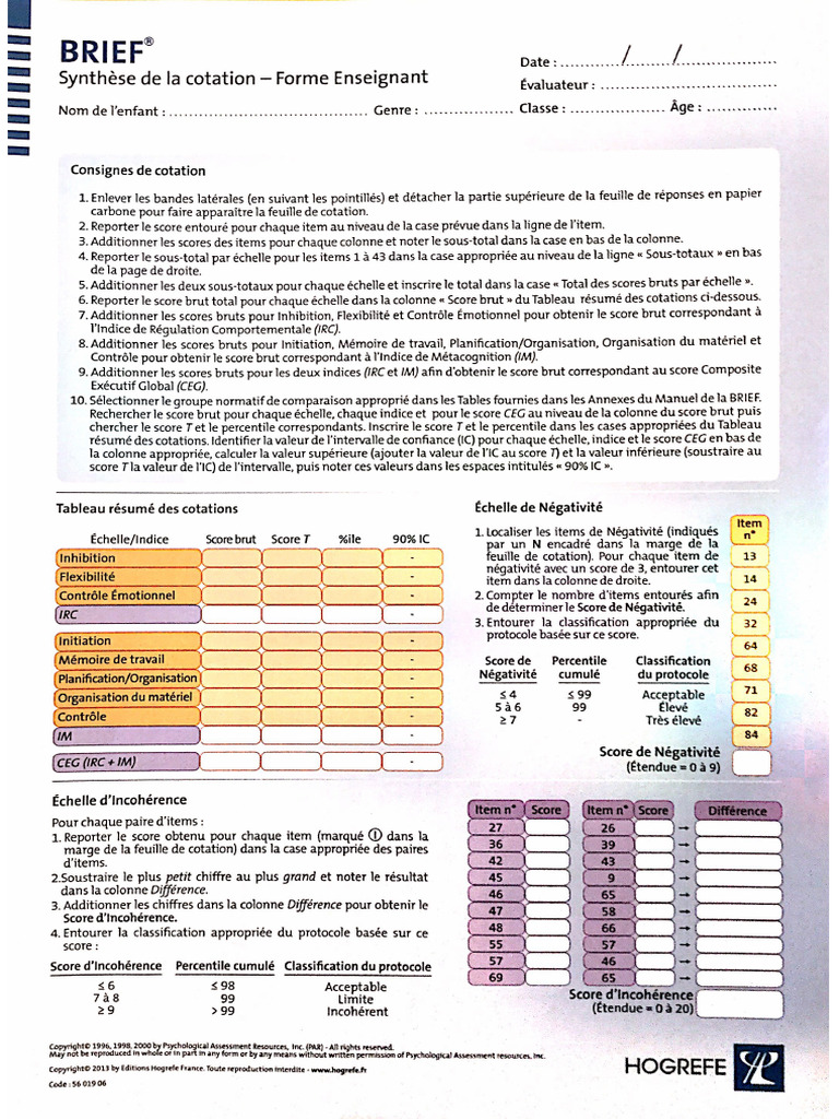 Synthèse Cotation Enseignant Brief | PDF