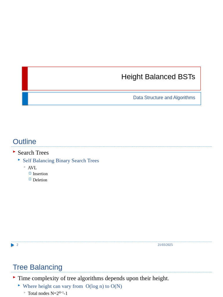 9-Height Balanced BSTs | PDF | Algorithms And Data Structures | Algorithms